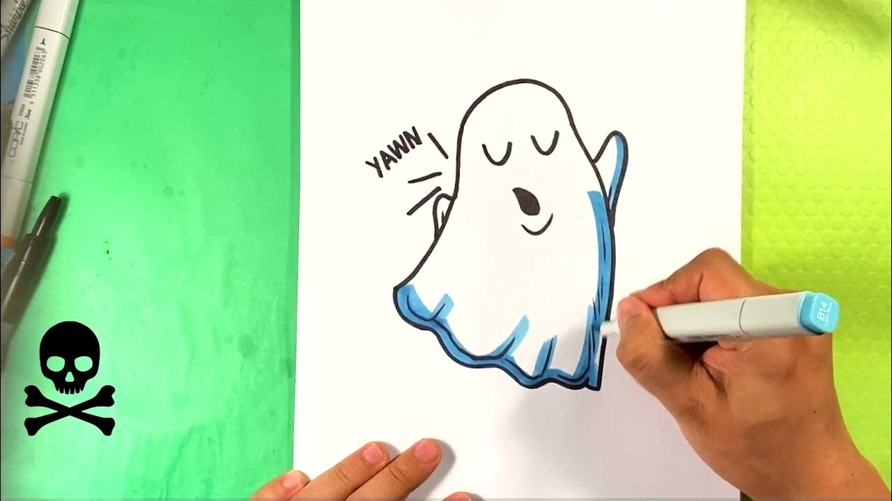 tired ghost learn to draw beginners fun - YouTube