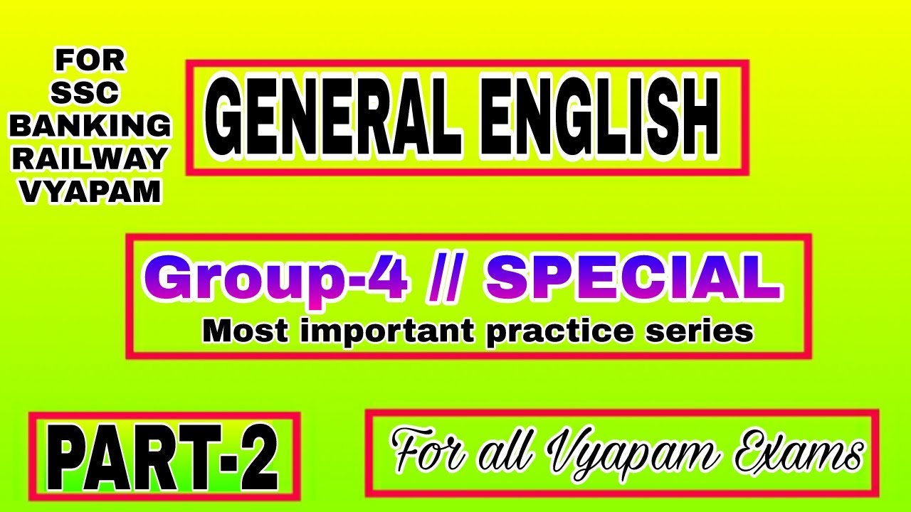 General English most important series //Group-4 & all competitive exams ...
