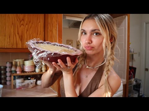 making an ube coconut cream pie