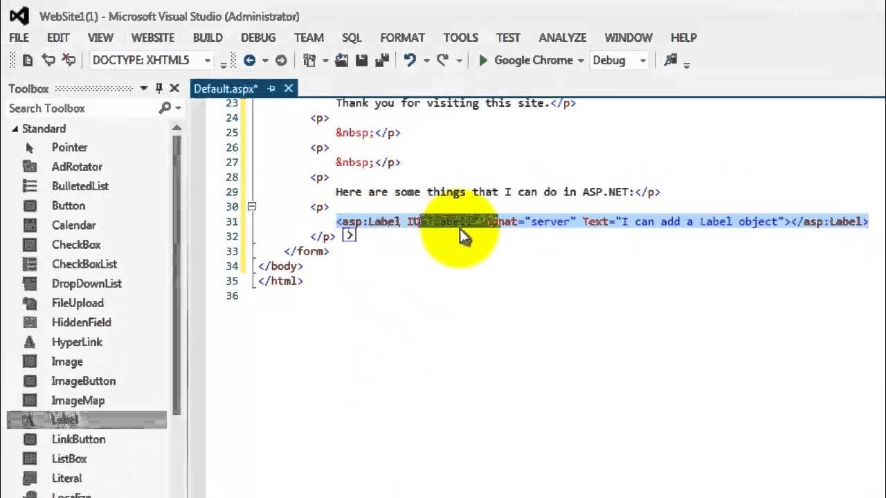 Beginner S Tutorial For Asp 4 5 03 Building Your First Asp Web Site Youtube