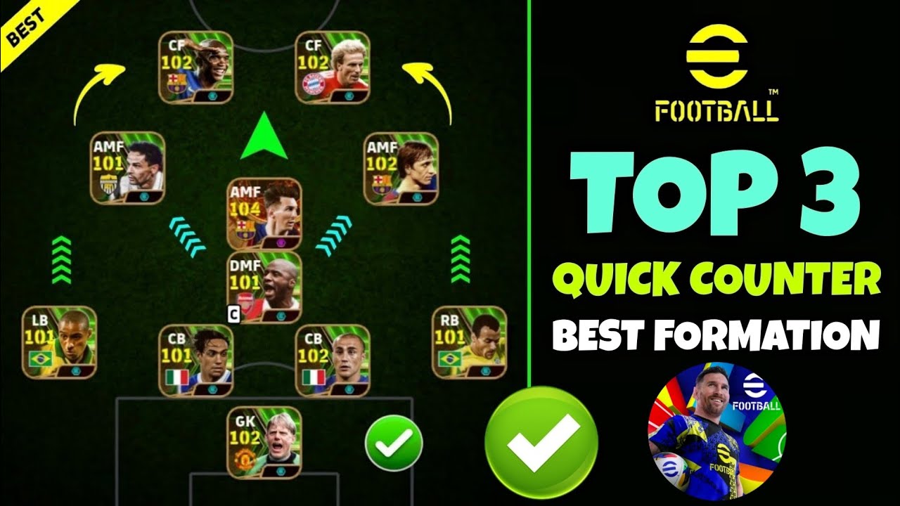 Top 3 Quick Counter Best Formations In eFootball 2025 🔥 | Best Formation eFootball 2025 - YouTube