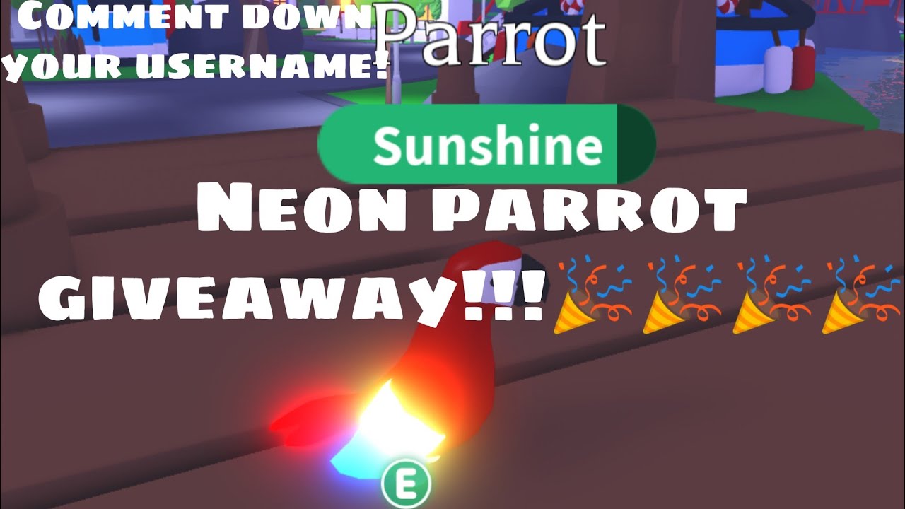 Neon Parrot Giveaway!!🎉🎉 Comment Down Your Username!!😍🥳 - YouTube