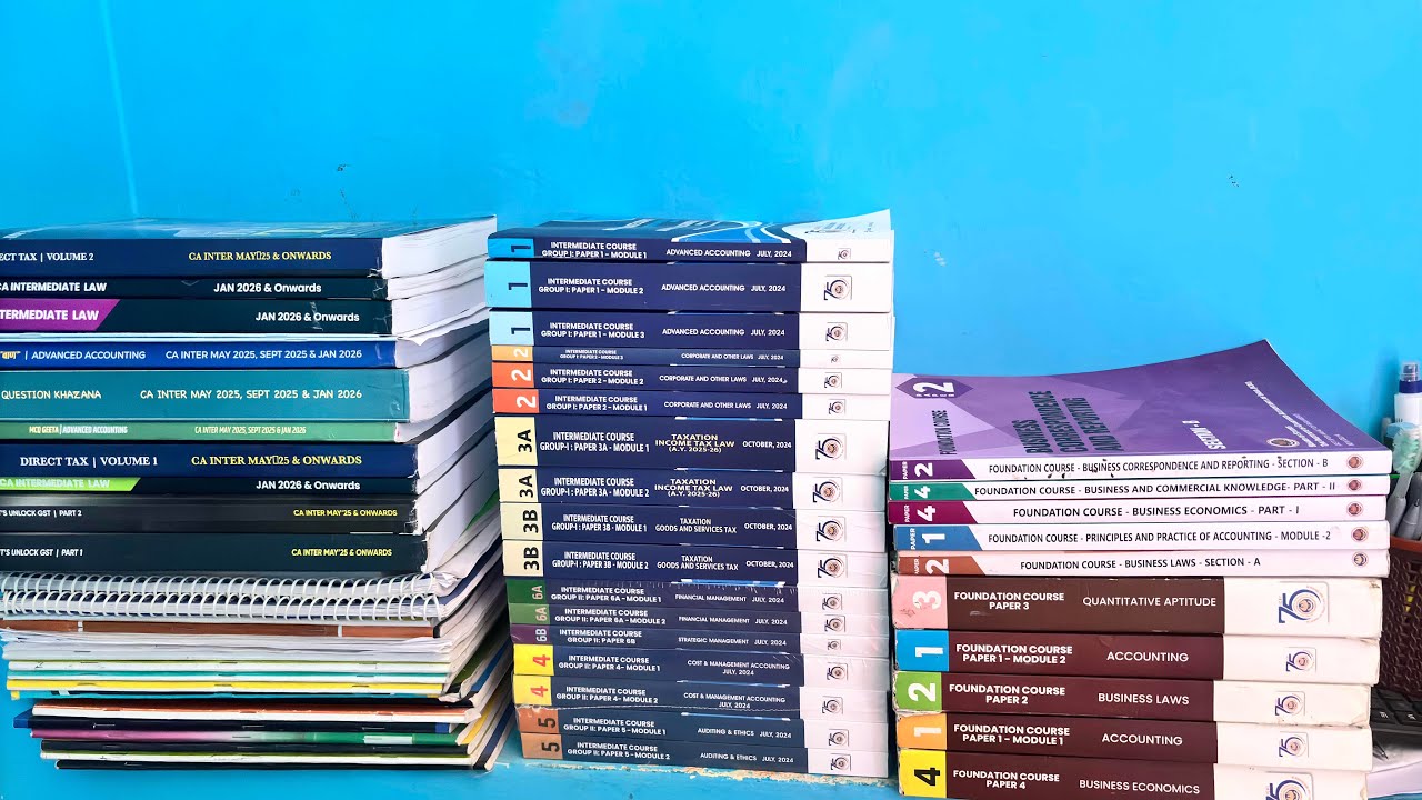 CA intermediate both groups books unboxing jan 2026attempt - YouTube