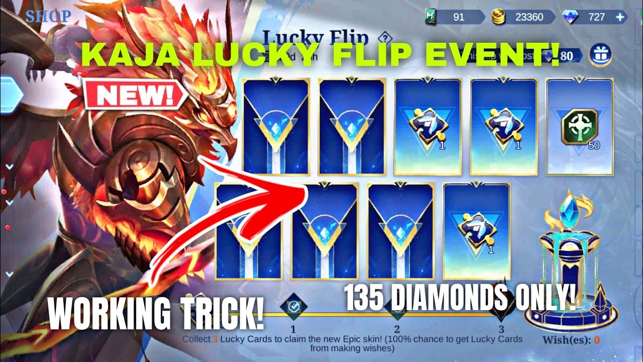KAJA LUCKY FLIP EVENT TRICK! LUCKY FLIP CARD DRAW EVENT MLBB - YouTube