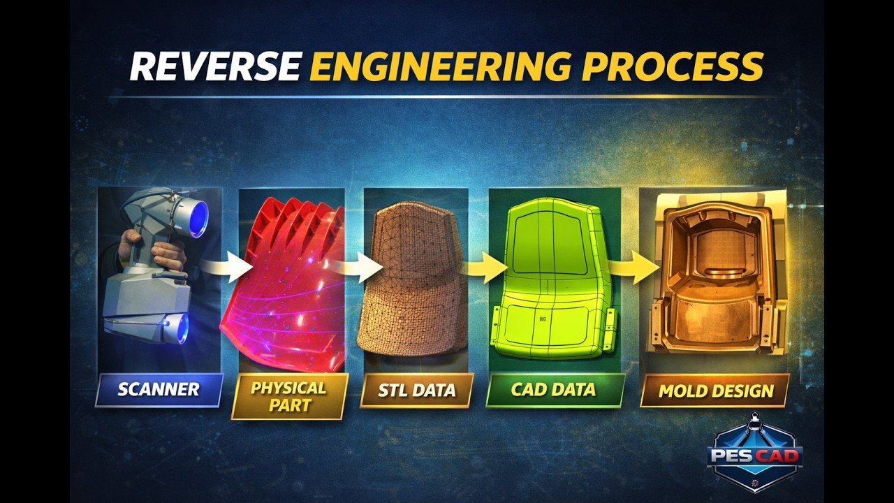 Scan to Mold Design 🔥 Complete Reverse Engineering Process | Scanner → ...