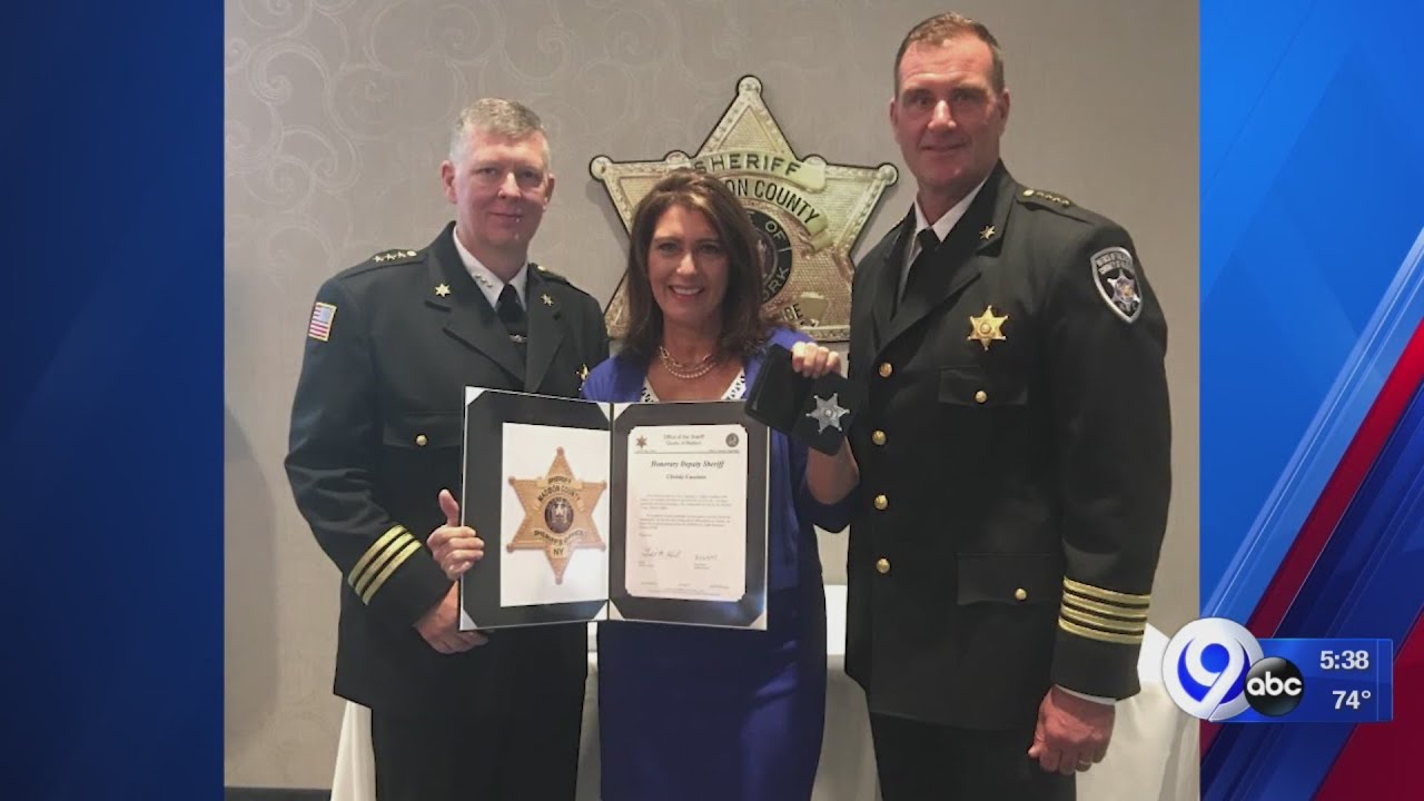 Christie Casciano named honorary sheriff deputy of Madison County - YouTube