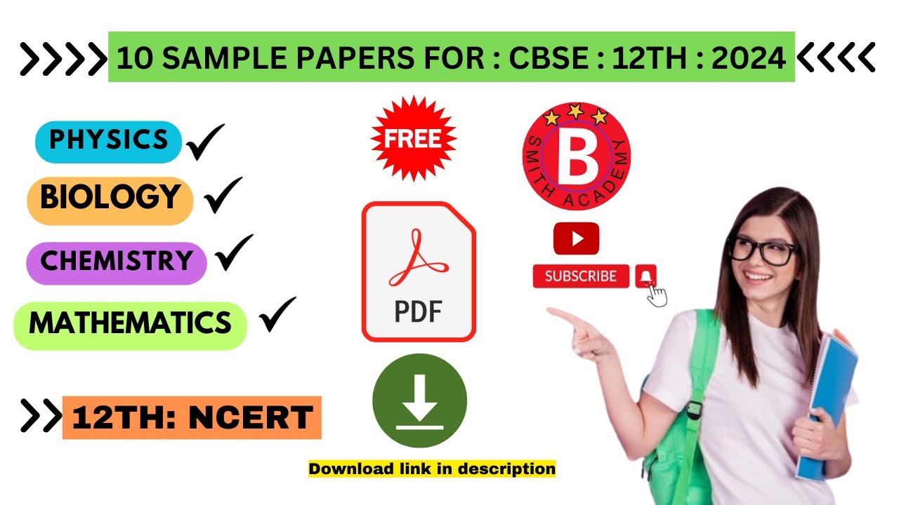 Board-Exam : 12TH : CBSE : 2024 | PCMB | 10 Sample Papers with Solution ...