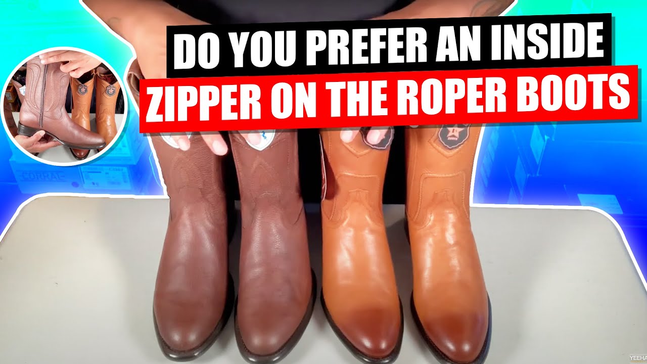 Do You Prefer An Inside Zipper On The Roper Style Boots? - YouTube