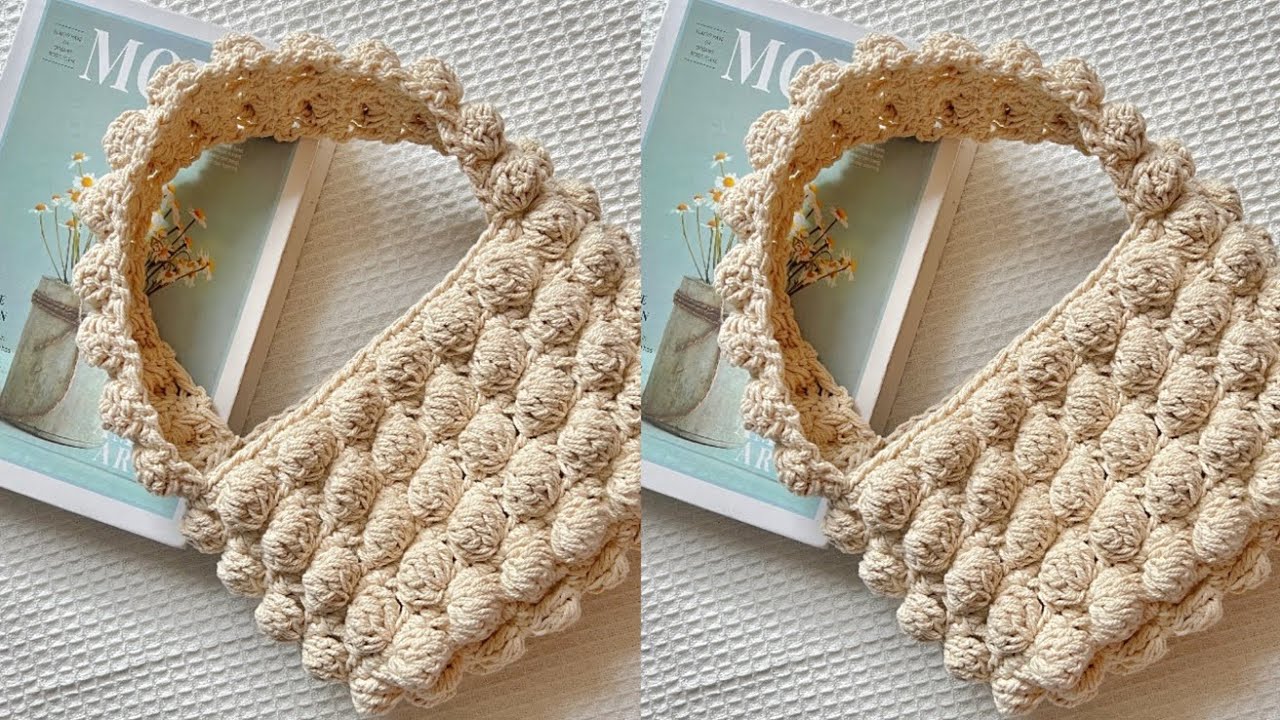 How to Crochet Puff Cloud Bag | Popcorn Stitch - YouTube