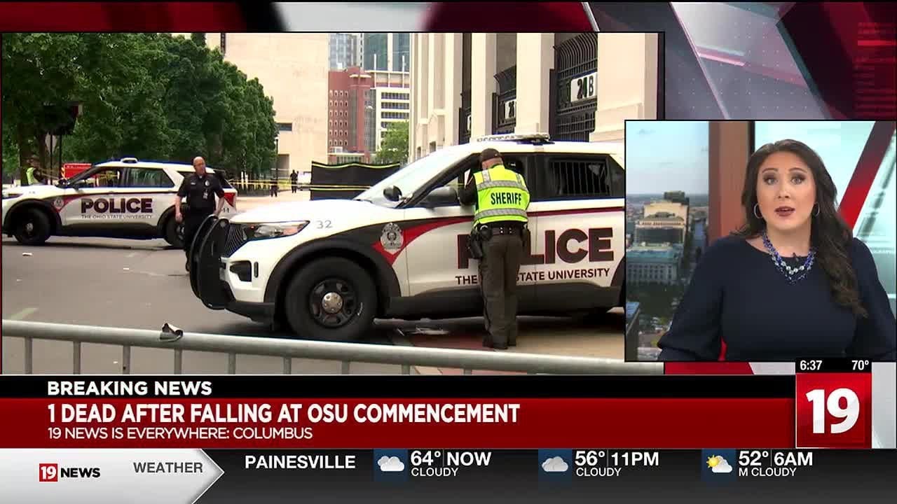 1 dead after fall from stands at OSU graduation - YouTube