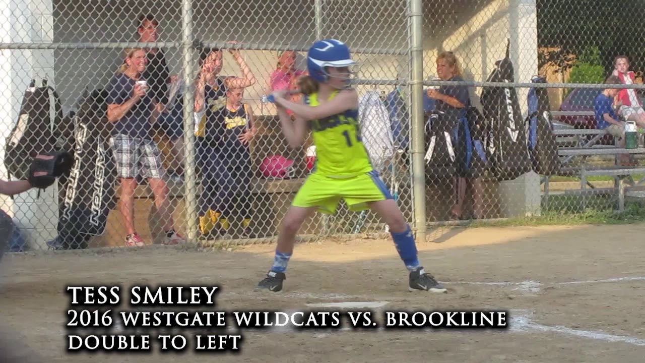 2016 Westgate Wildcats vs. Brookline 12U, Tess Smiley - YouTube