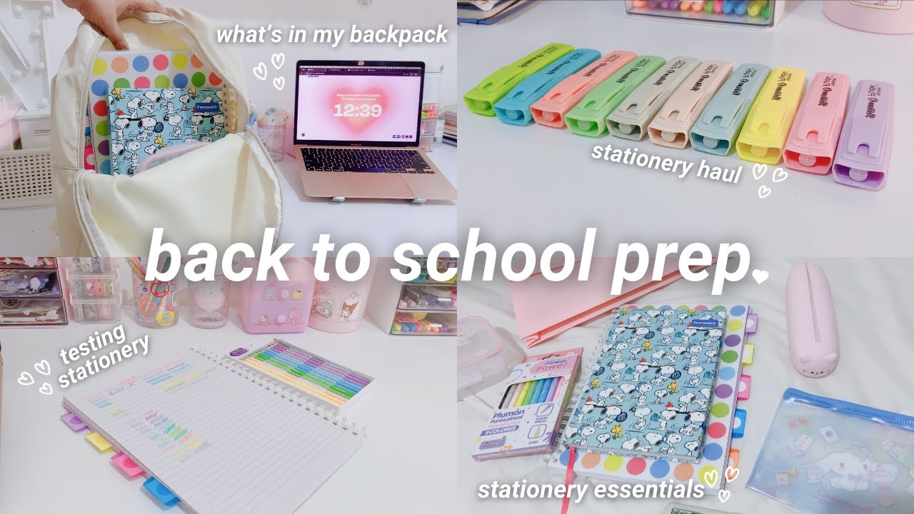 back to school prep 🎧 what’s in my backpack, stationery essentials ...