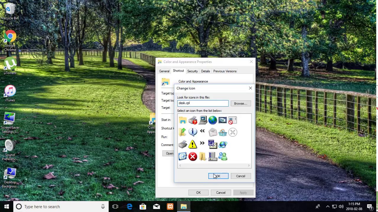 How to create Color and appearance settings shortcut in Windows 10 ...