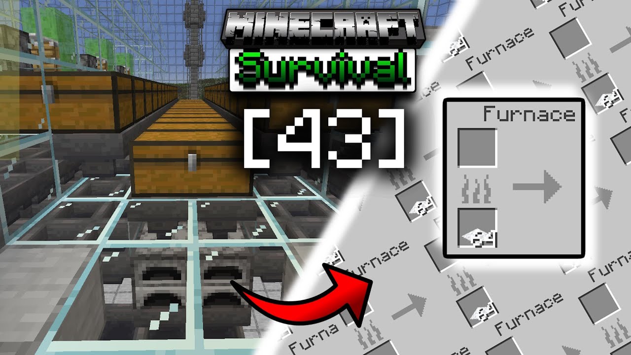 I Built a MEGA FURNACE in Minecraft Survival (#43) - YouTube