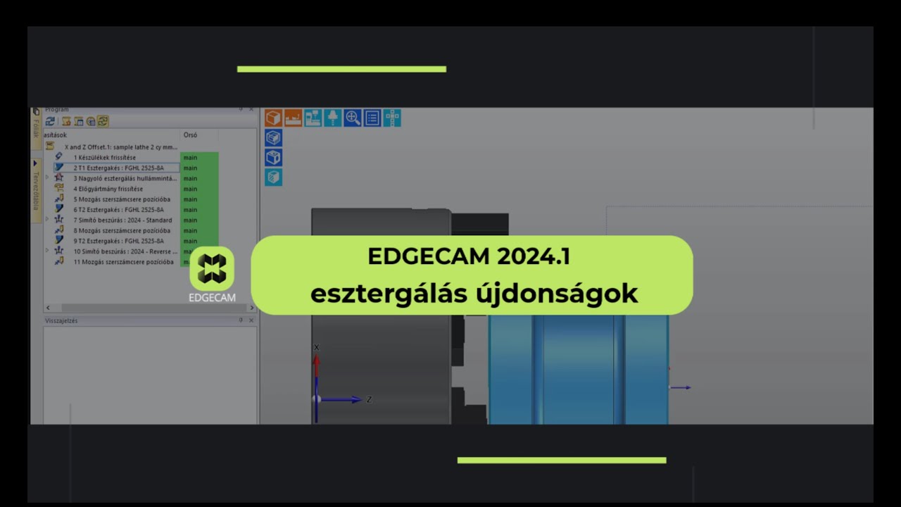 EDGECAM 2024.1 - Esztergálás fejlesztései - YouTube