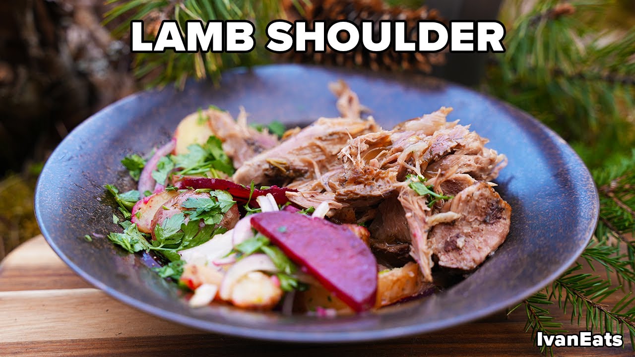 Cooking Lamb Over an Open Fire in the Forest | LAMB SHOULDER - YouTube