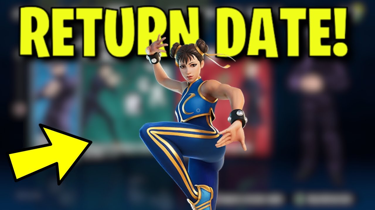 CHUN LI SKIN RETURN DATE in FORTNITE ITEM SHOP! (Street Fighter Bundle ...