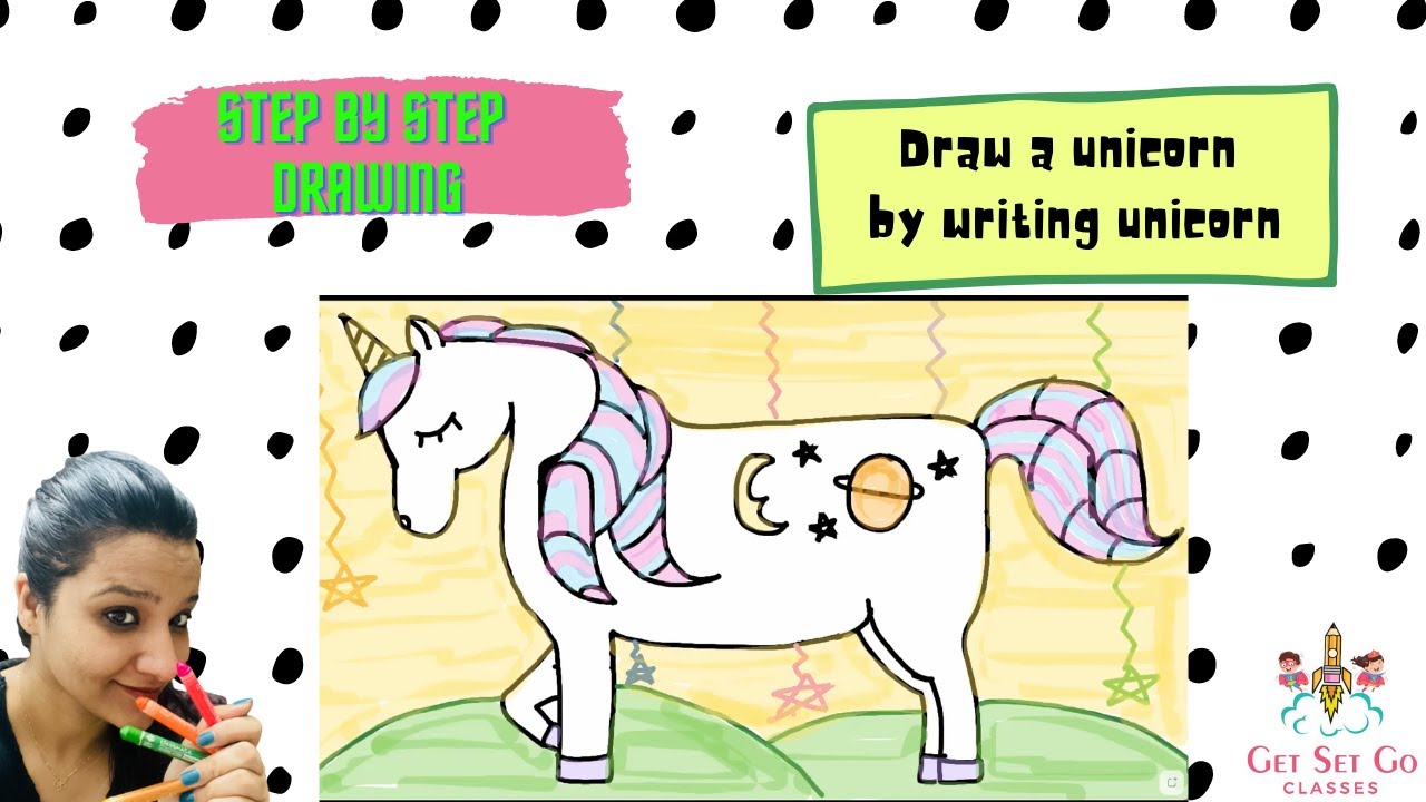 #unicorn 🦄 #drawing How to draw a unicorn by writing unicorn # ...