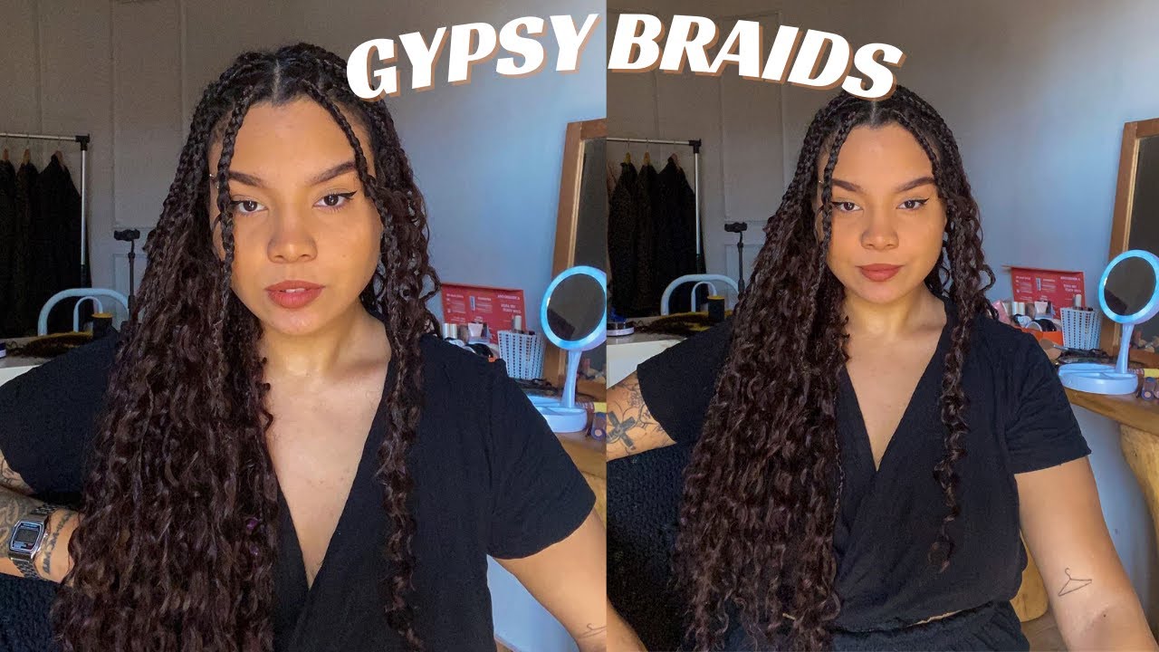 COLOQUEI GYPSY BRAIDS SOZINHA COM CABELO ORGANICO E JUMBO - YouTube