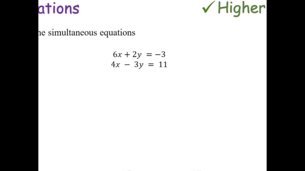 Linear Simultaneous Equations | Foundation and Higher GCSE ...