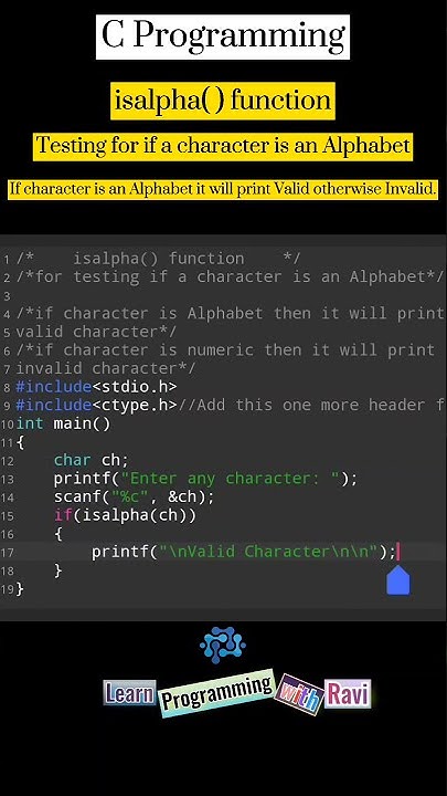 C Programming Isalpha Function Cprogramming Programming Coding