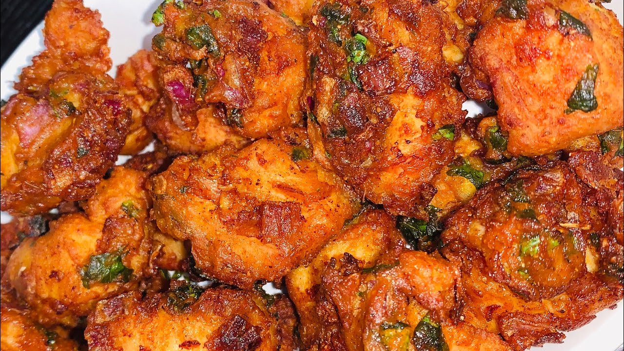 chicken onion pakoda | chicken starter indian | Nivis Food - YouTube