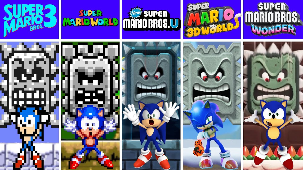 Evolution of Sonic Dying Crushed by Thwomps in Super Mario Games Fan ...