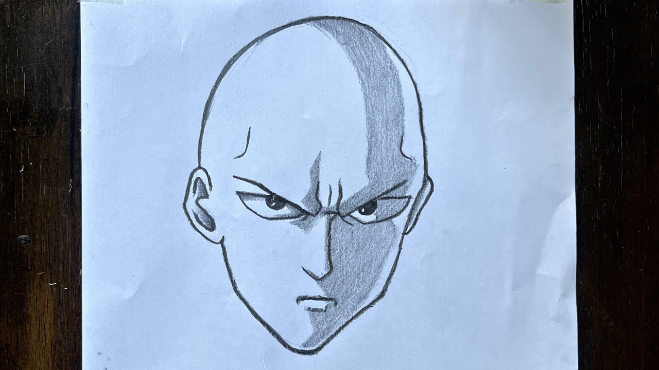 How to draw SAITAMA (One Punch Man) step by step, EASY - YouTube
