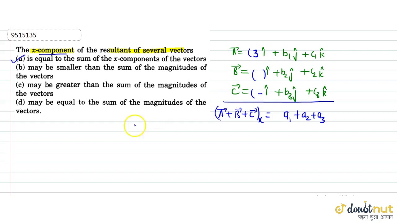 The x-component of the resultant of several vectors - YouTube