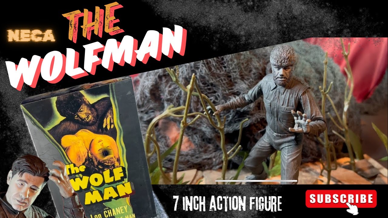 Neca Universal Monsters The Wolfman Black and White Figure Review - YouTube