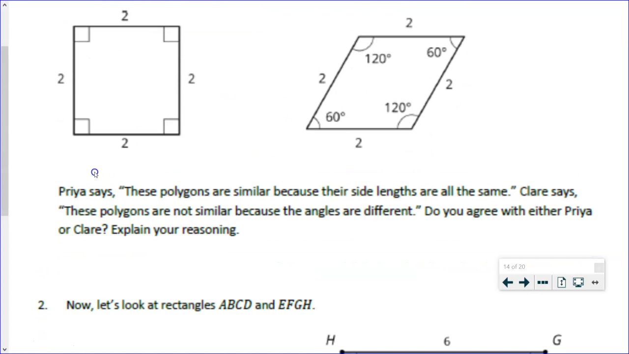 Math 8 Unit 2 Lesson 7 Similar Polygons - YouTube