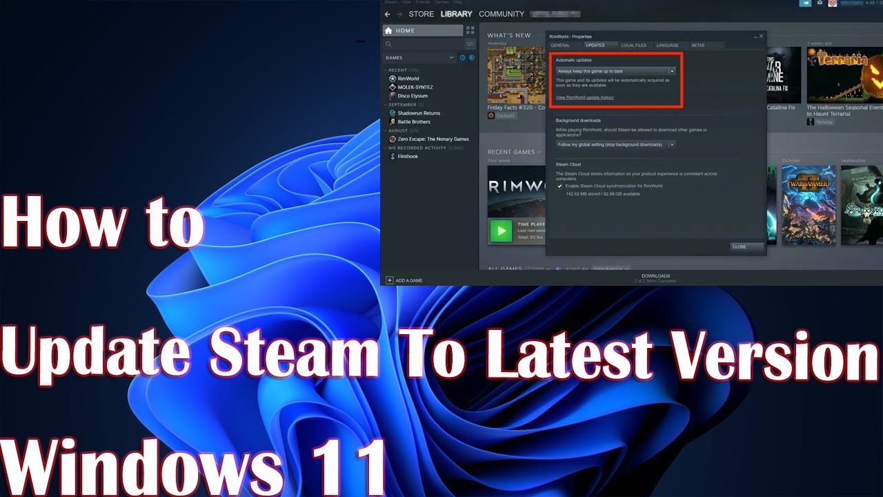 How To Update Steam To Latest Version - YouTube