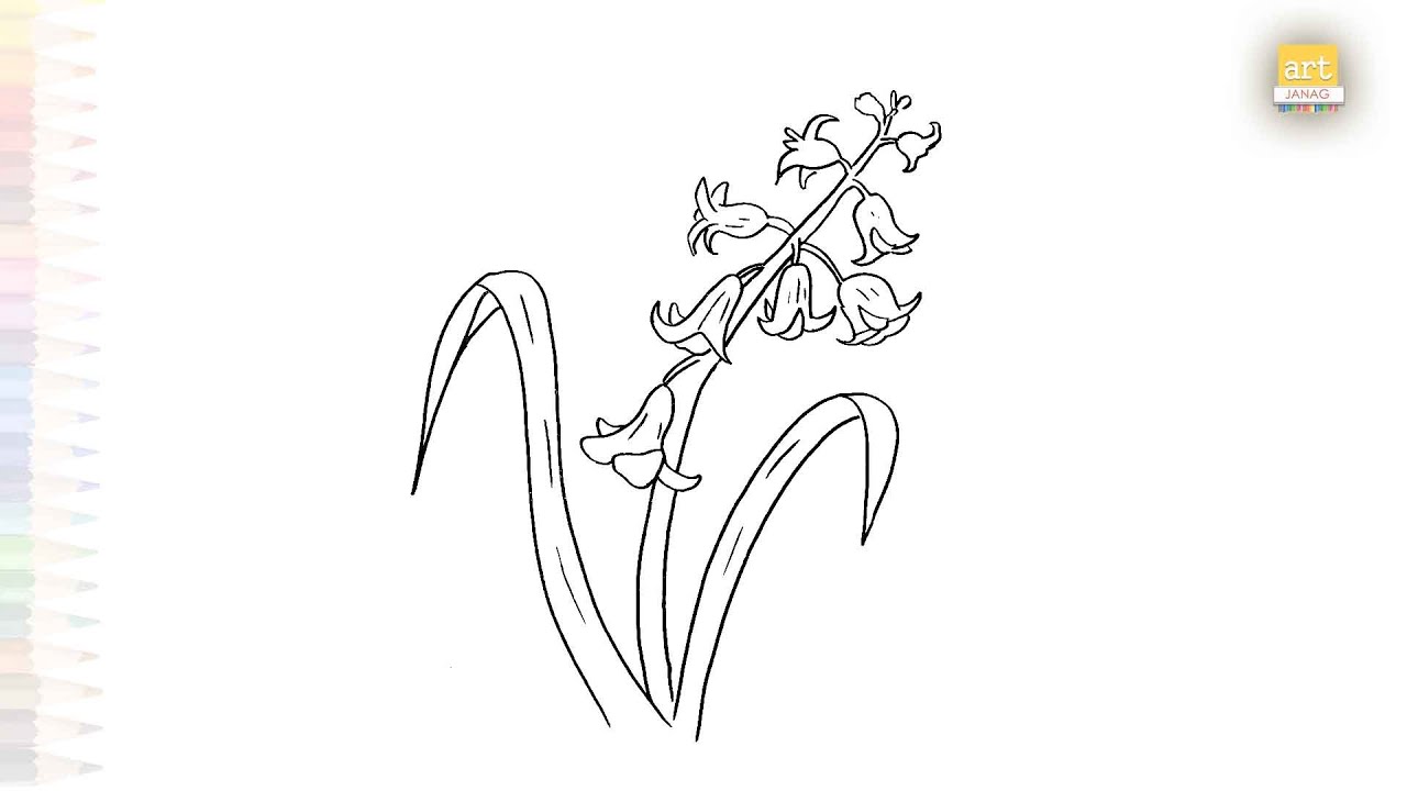 Bluebell flowers drawing easy | Art tutorial | How to draw Bluebell ...