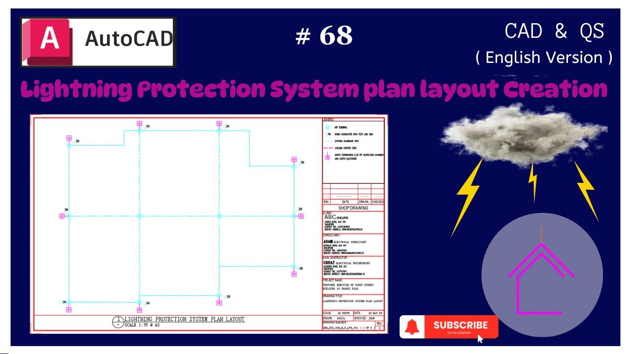 #Autocad 68 English Version | How to create Lightning Protection System ...