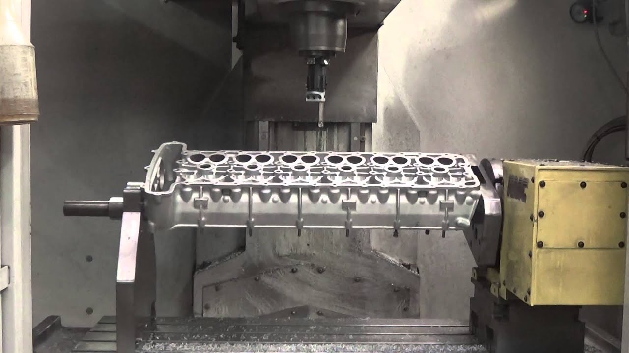 BMW M5 cam carrier boring in RMC V40 CNC mill - YouTube