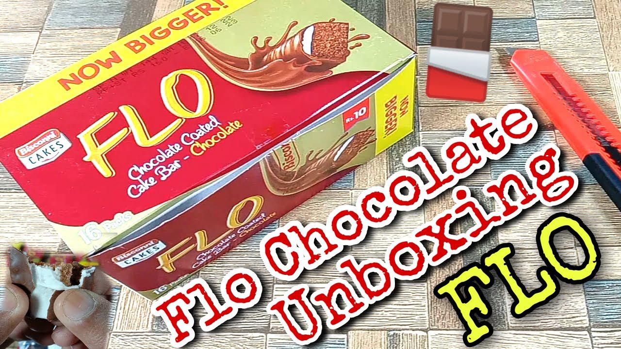 New Bigger ! FLO Chocolate Coated Cake Bar -Chocolate Unboxing ...