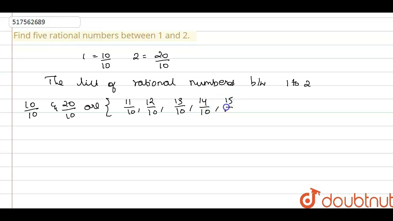 Find Five Rational Numbers Between 1 And 2 Class 9 Maths Doubtnut find-five-rational-numbers-between-1-and-2-class-9-maths-doubtnut