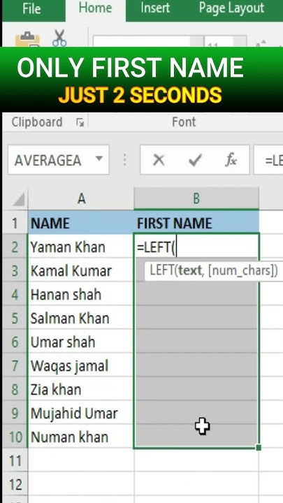 Find & Left Function in excel - YouTube