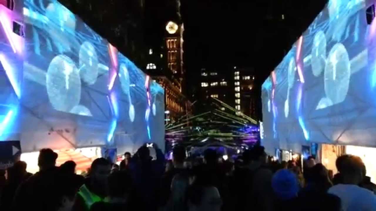 Vivid Sydney 2015 Martin Place Lights Festival Night view HD 44 - YouTube