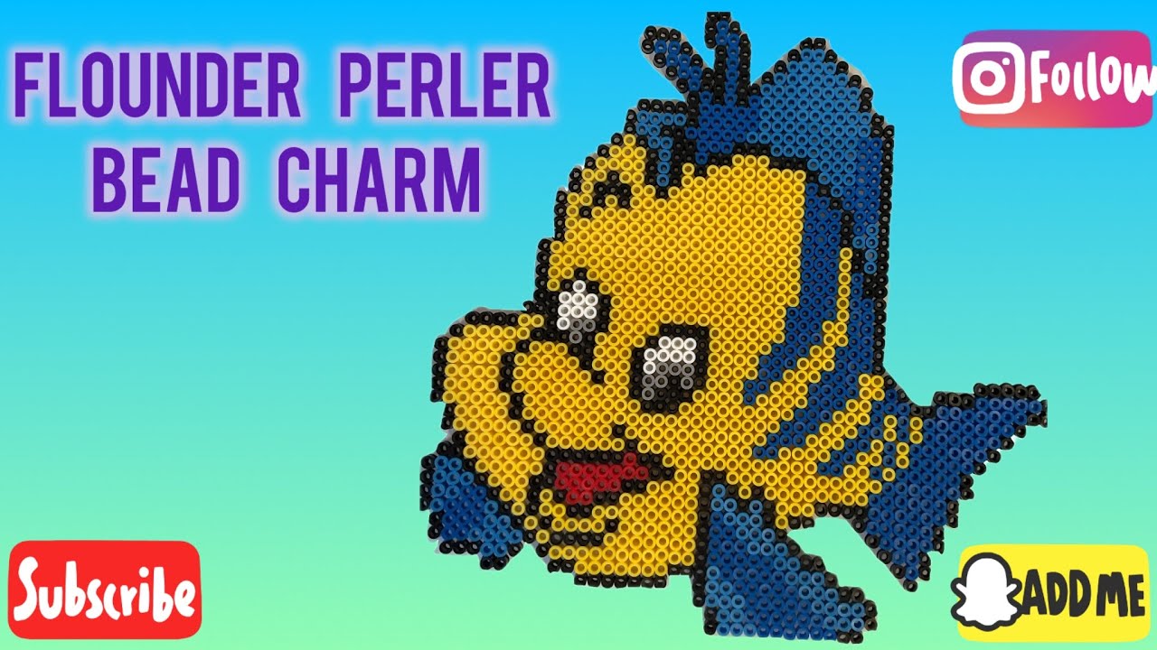 Make a Flounder Perler Bead Charm With Nae - YouTube