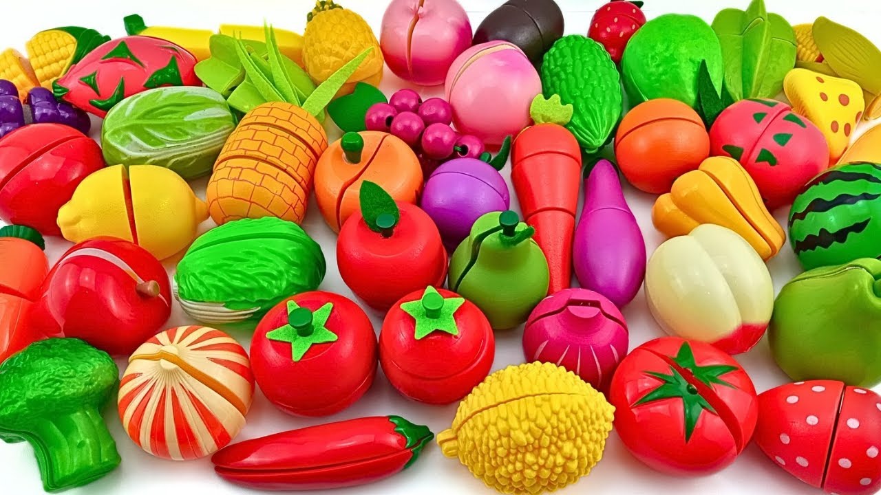 Satisfying Video ASMR | Cutting Plastic & Wooden Fruits Vegetables ...