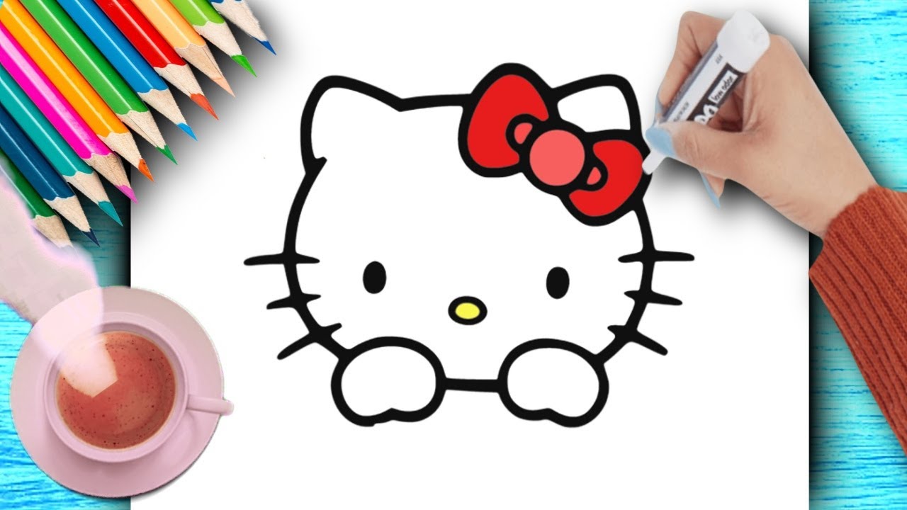 COMO DIBUJAR LA CARA DE HELLO KITTY MUY FACIL - DIBUJO LINDO PARA ...