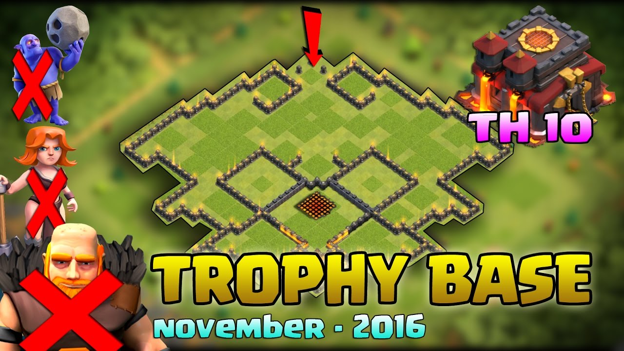 Clash of Clans - 2016 Townhall 10 Island Inferno Trophy Base | Anti ...