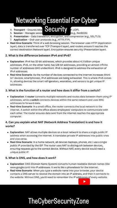 Networking Essential For Cyber Security - YouTube