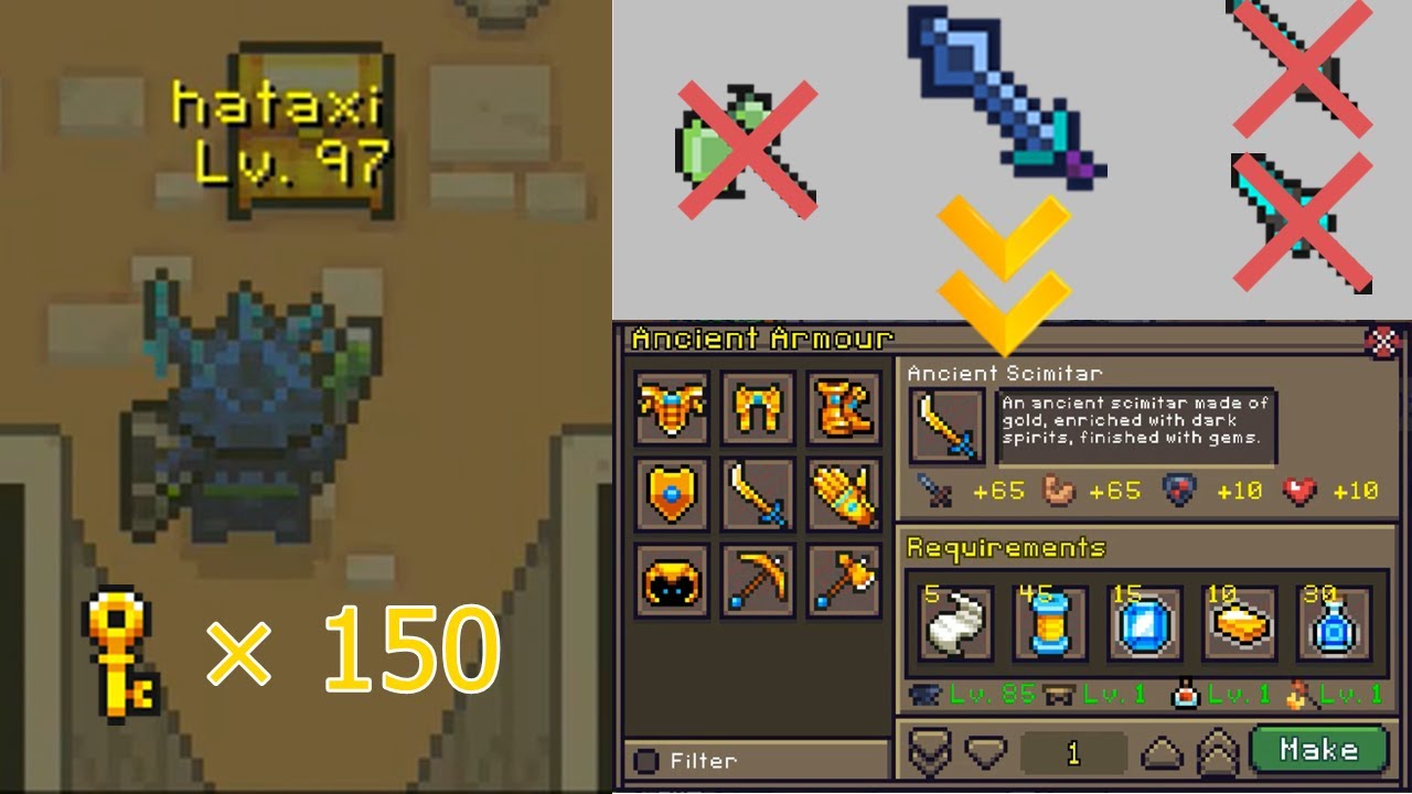 150 Gold key and Ancient Scimitar [Curse of Aros] - YouTube