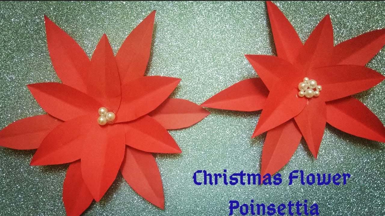 Easy Poinsettia Paper Flower Making| Christmas Flower Making DIY ...