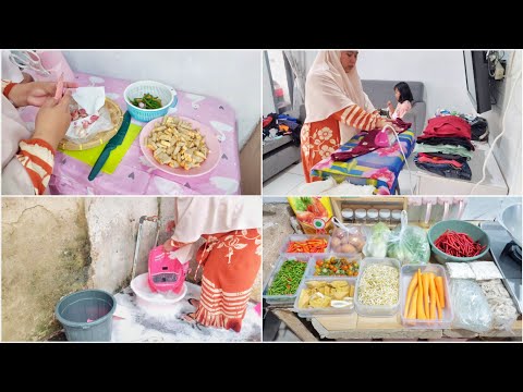 HARI INI SUPER PEGAL. MASAK. NYUCI TAS SEPATU. NYETRIKA. BERESIN BELANJAAN SAYURAN.