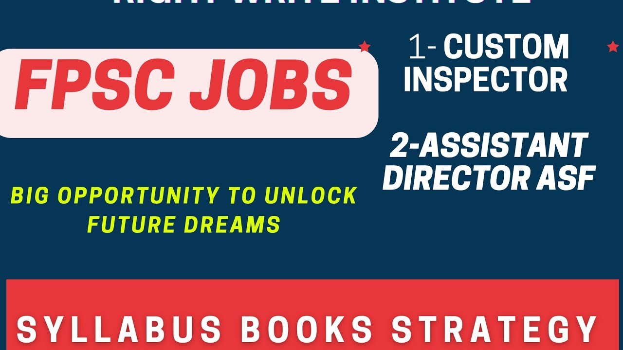 FPSC Adv No. 2/2025 | FPSC New jobs 2025 | Custom Inspector Assistant ...