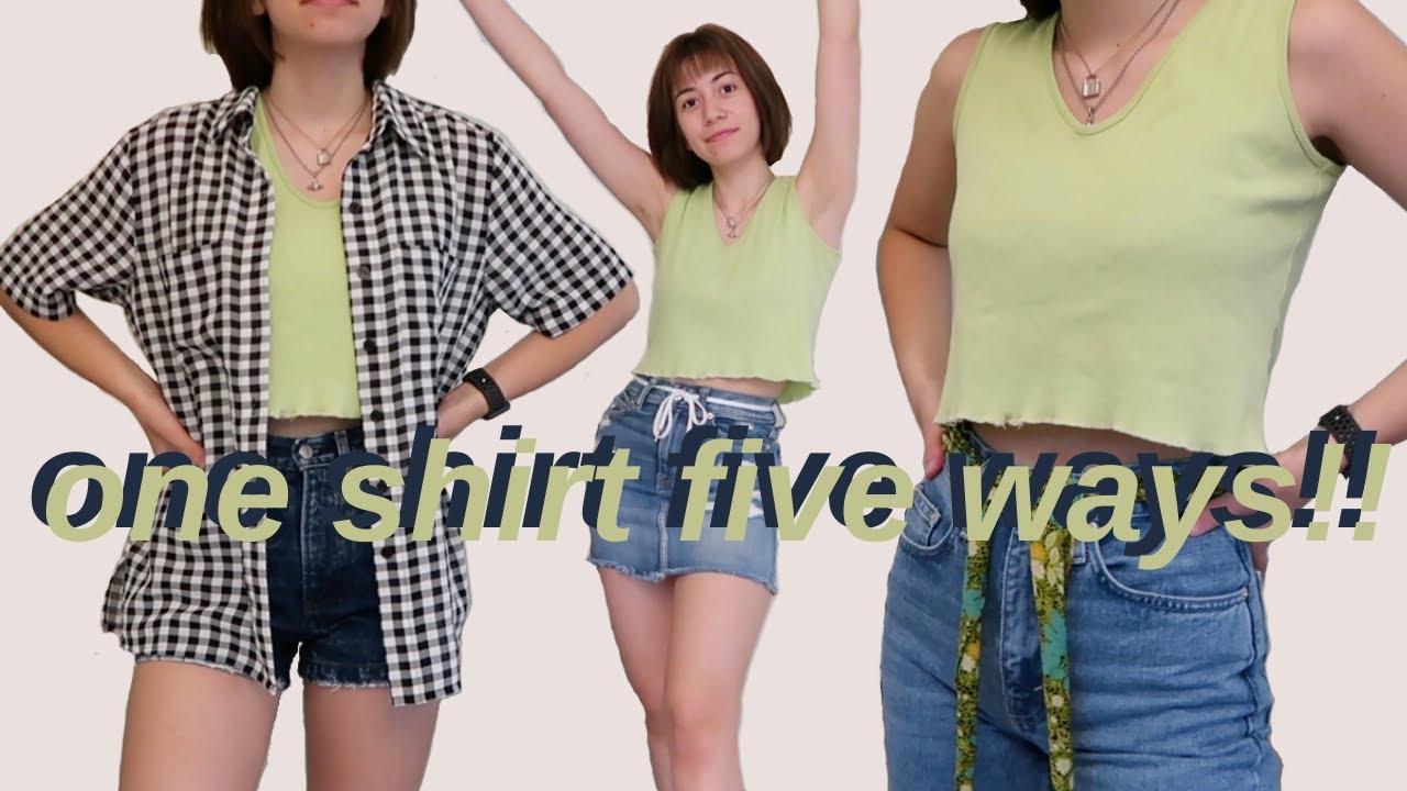 how to style one shirt five different ways!! amanda linh - YouTube