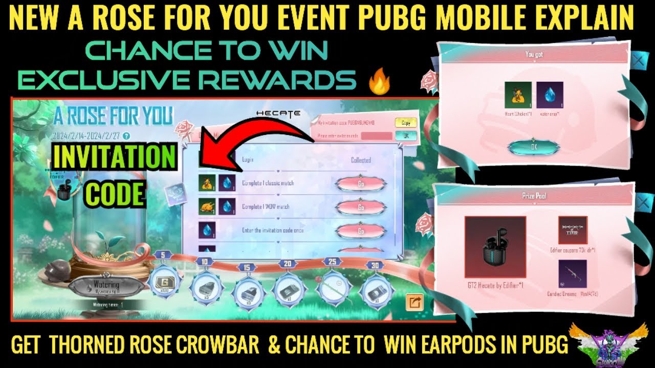 NEW A ROSE FOR YOU EVENT IN PUBG MOBILE EXPLAIN || PLANT A ROSE WIN ...